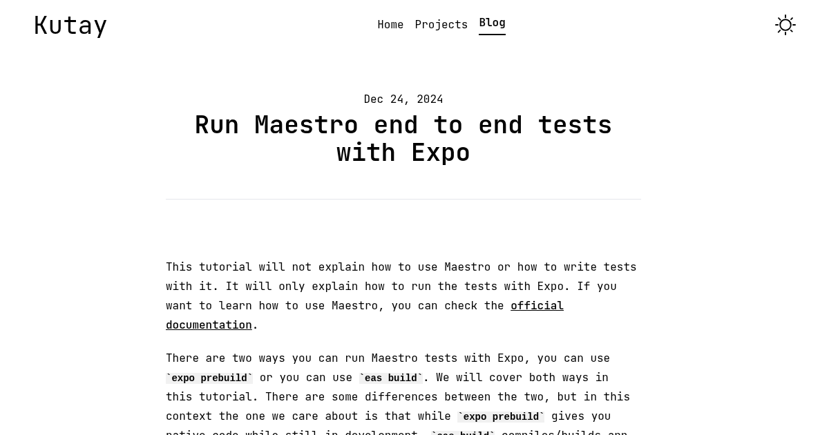 Run Maestro end to end tests with Expo